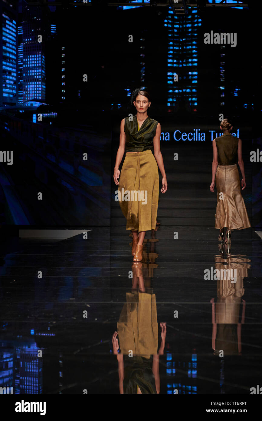 MIAMI, FL May 29-June 2. A model walks during Miami Fashion Week 2019 ...