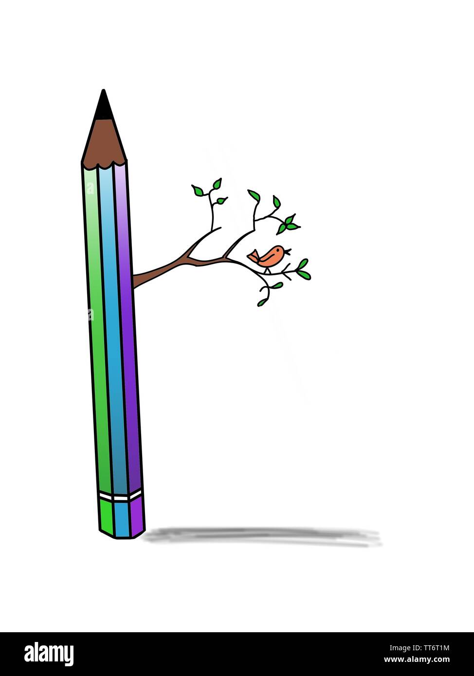 pencil represented as a tree Stock Photo - Alamy