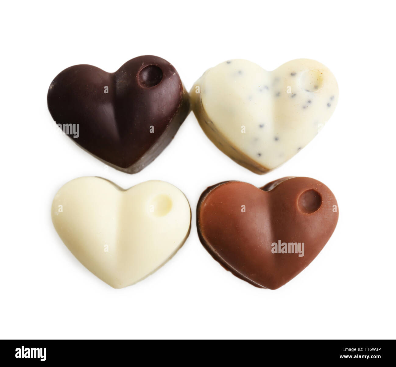 Delicious chocolate candies isolated on white Stock Photo - Alamy