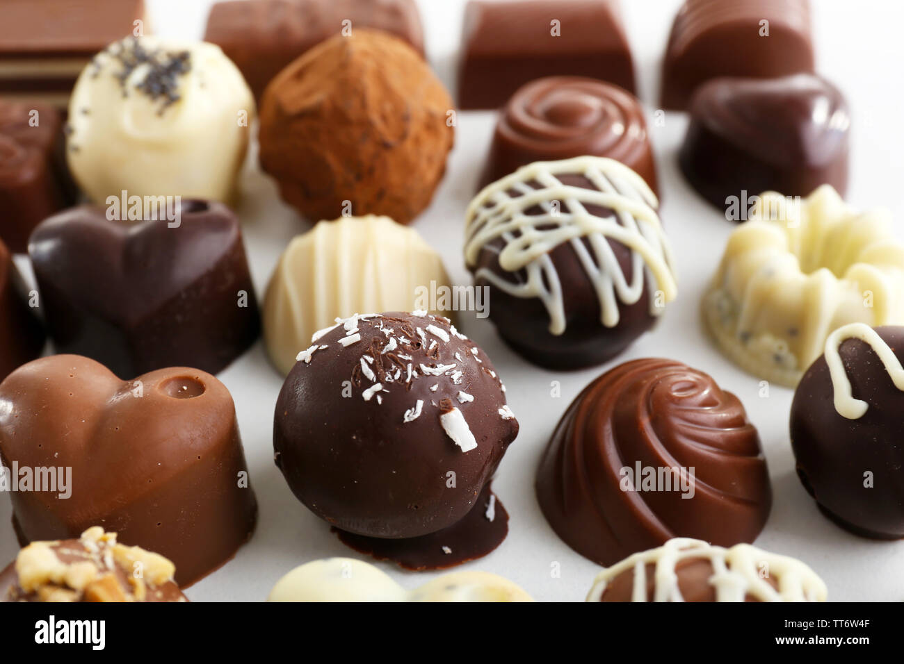 Delicious chocolate candies close hi-res stock photography and images ...