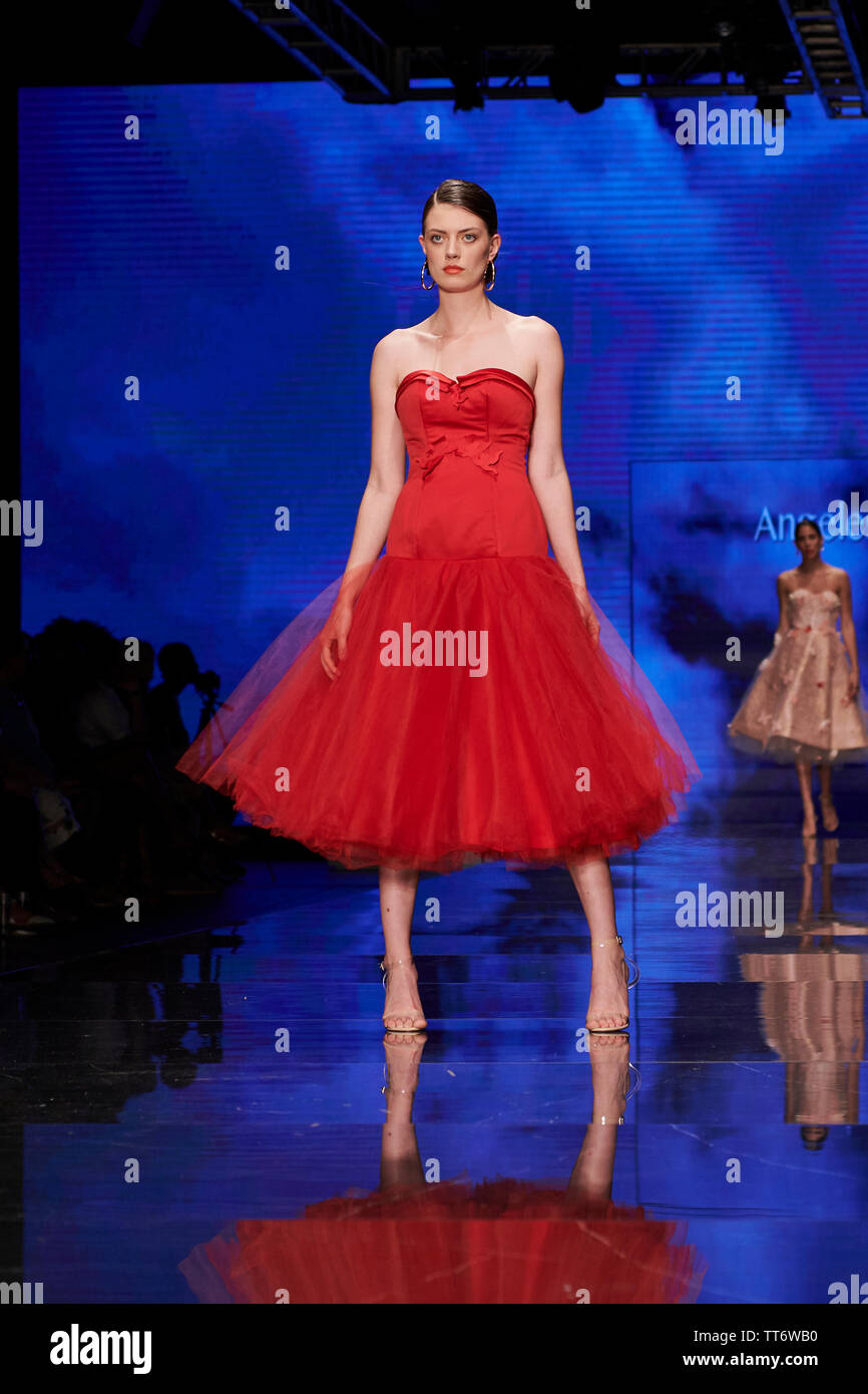 MIAMI, FL May 29-June 2. A model walks during Miami Fashion Week 2019 ...