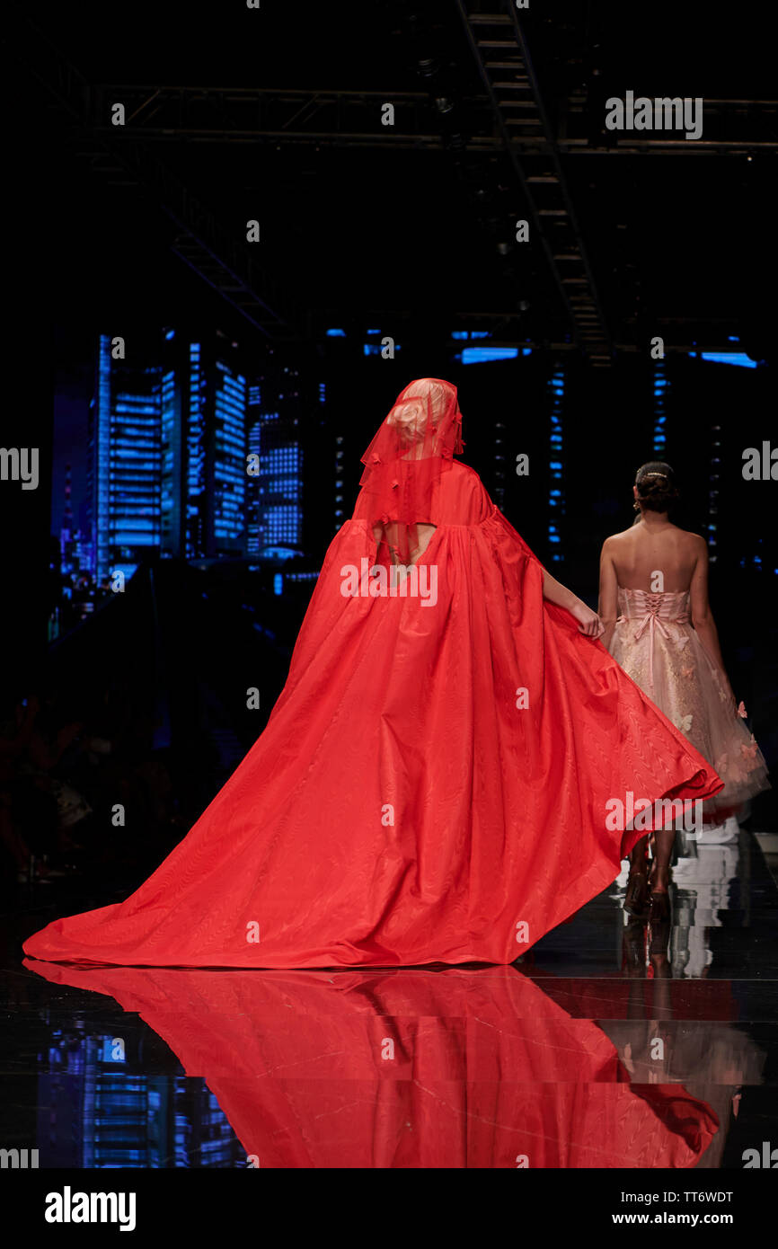 MIAMI, FL May 29-June 2. A model walks during Miami Fashion Week 2019 ...