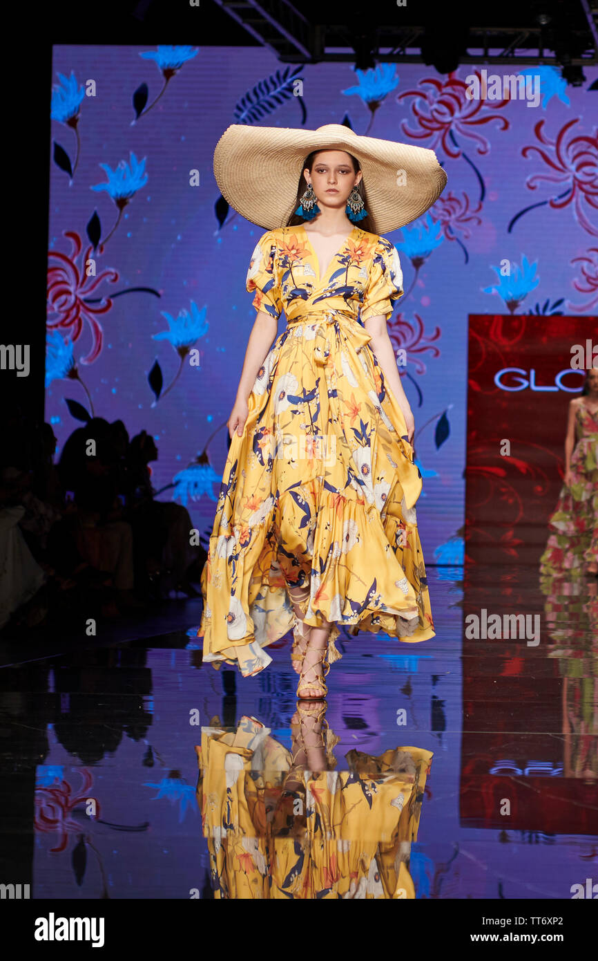 MIAMI, FL May 29-June 2. A model walks during Miami Fashion Week 2019 ...