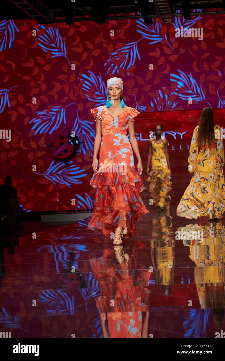 MIAMI, FL May 29-June 2. A model walks during Miami Fashion Week 2019 ...