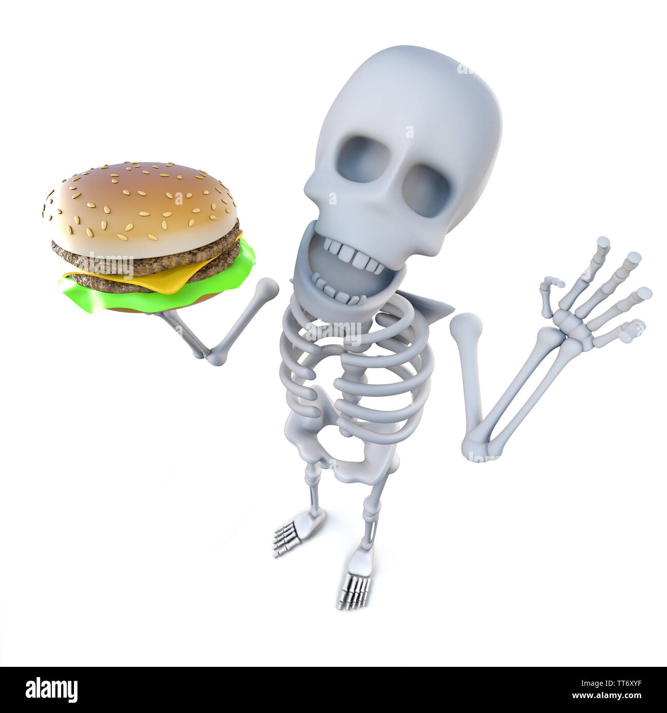 Hungry Skeleton Memes A Monster Burger On A Sitting Skeleton In The