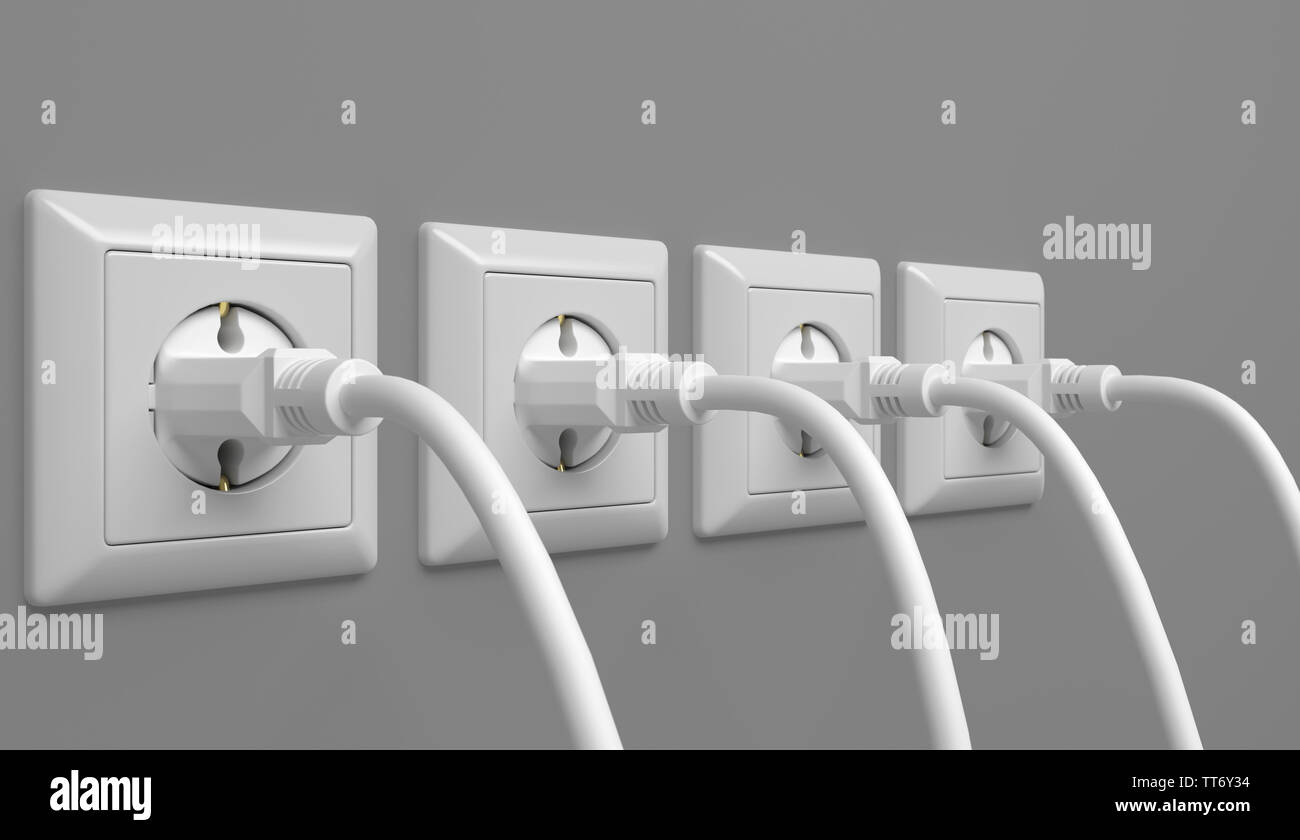 Power Plugs - Illustration Stock Photo - Alamy