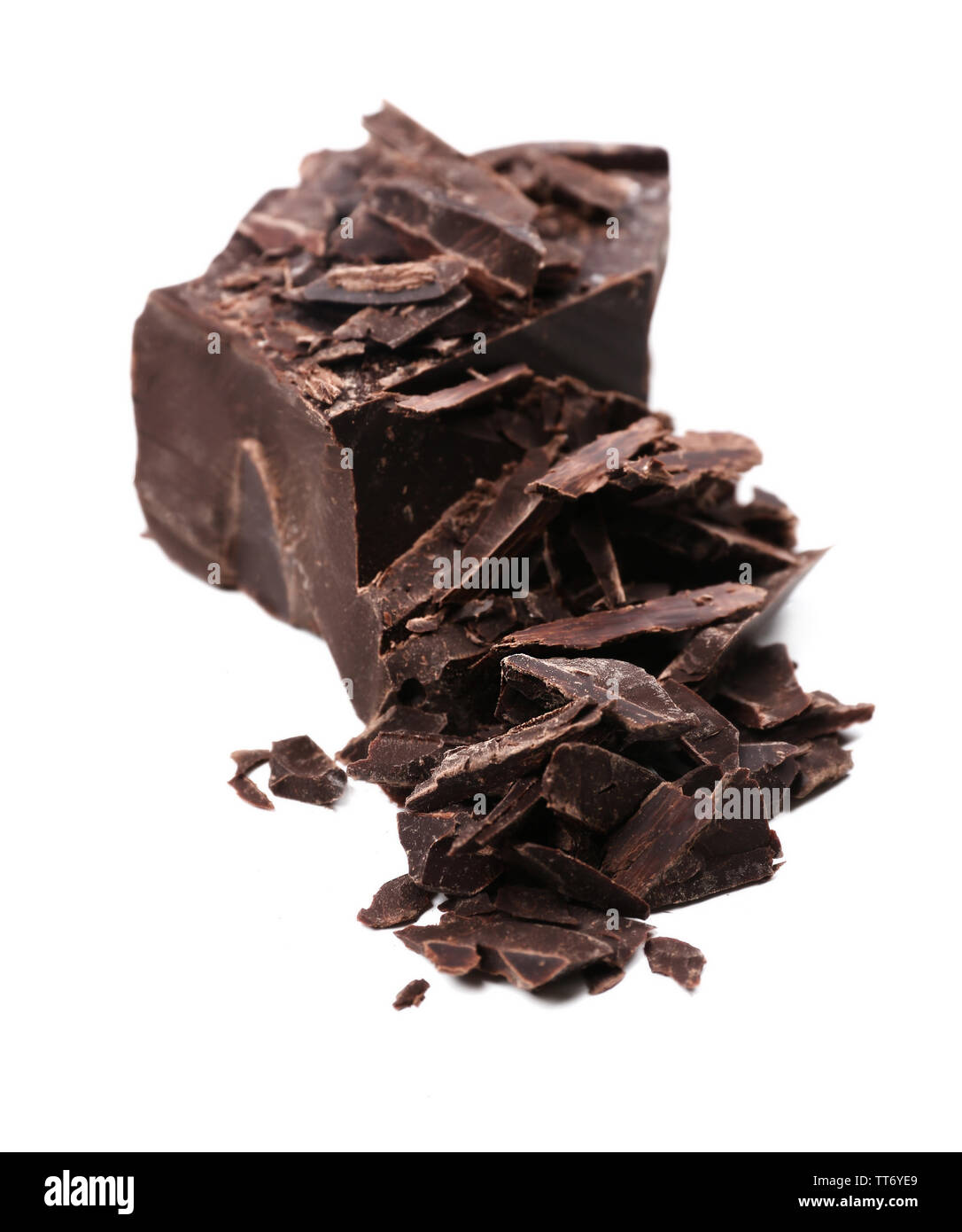 Broken chunk of chocolate isolated on white Stock Photo - Alamy