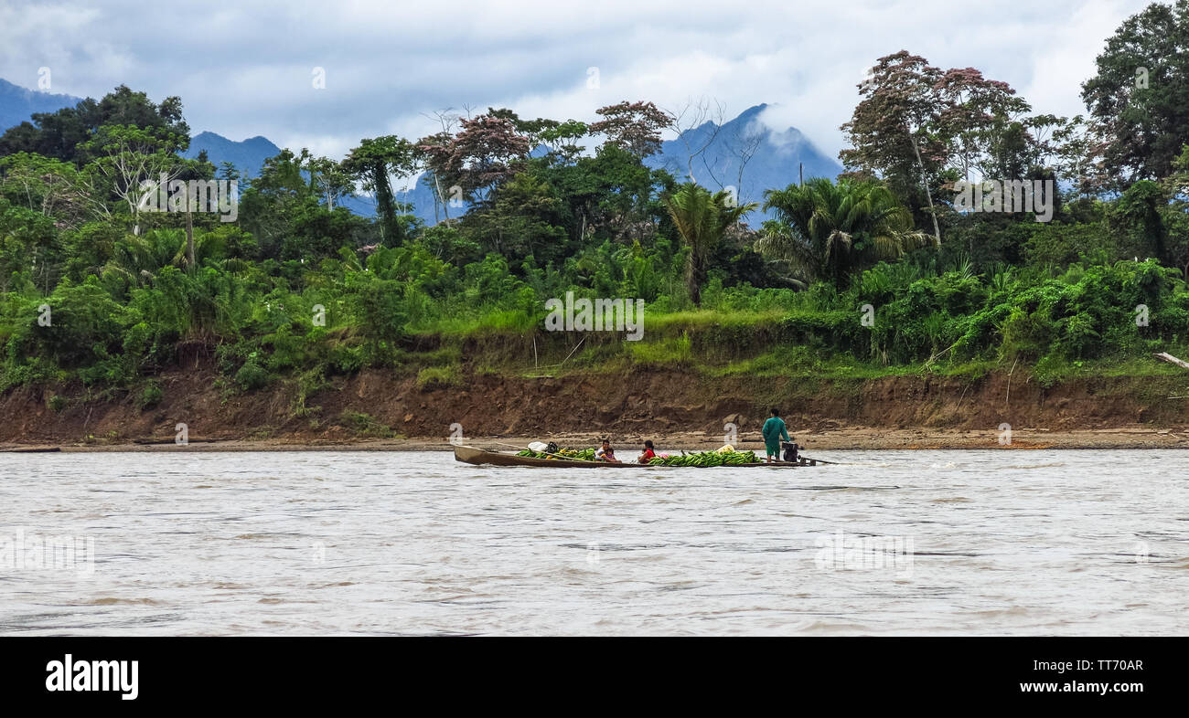Beni River, Bolivia - MAY 12, 2018: transport of bananas in Beni River ...