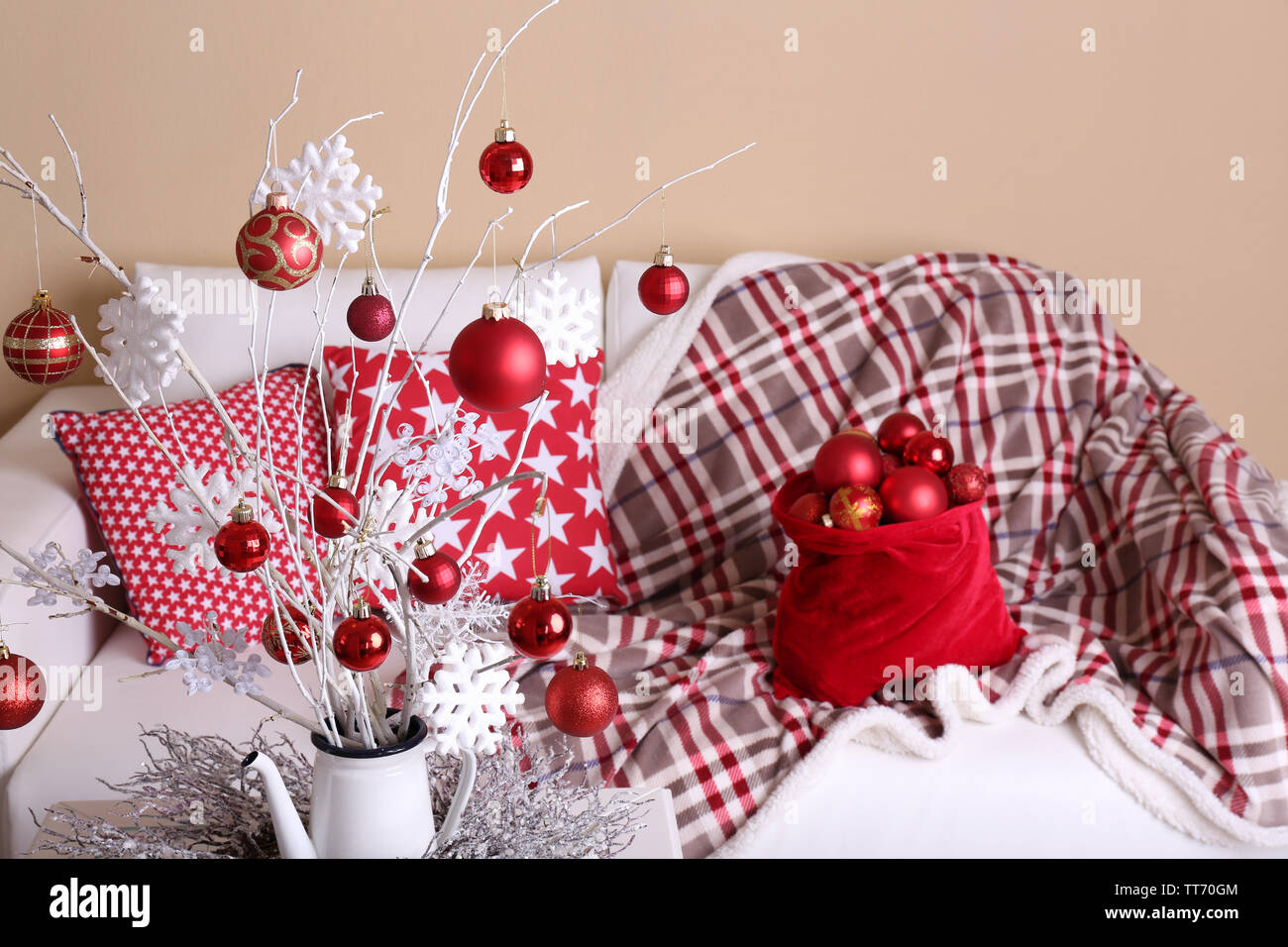 Cozy Christmas home interior Stock Photo - Alamy