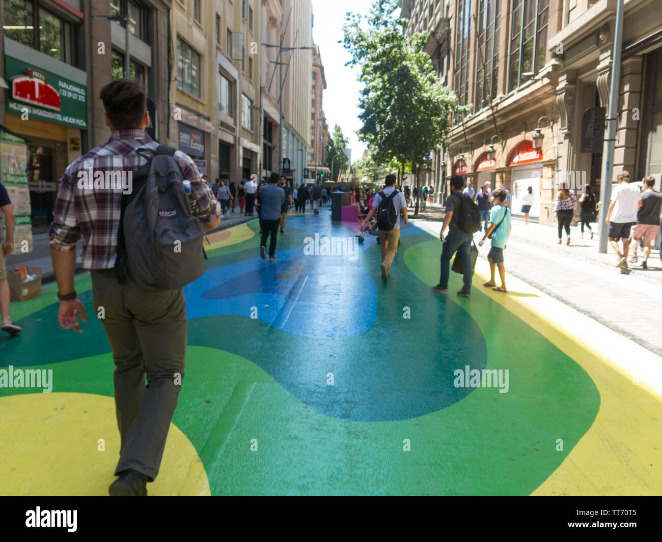 Santiago chile flag walk hi-res stock photography and images - Alamy