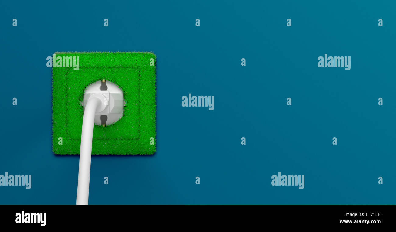 Green Power Plug - illustration Stock Photo - Alamy