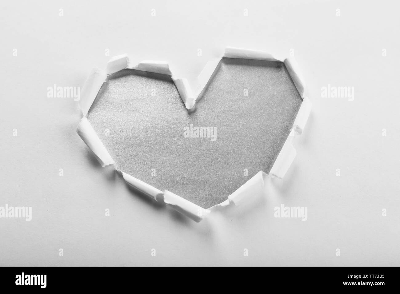 Paper cut heart Black and White Stock Photos & Images - Alamy