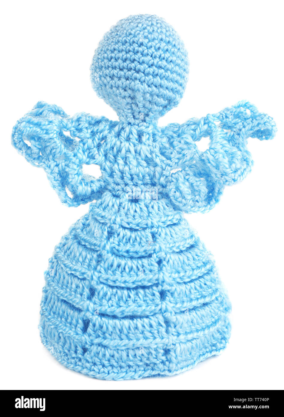 Knitted Christmas angel isolated on white Stock Photo - Alamy