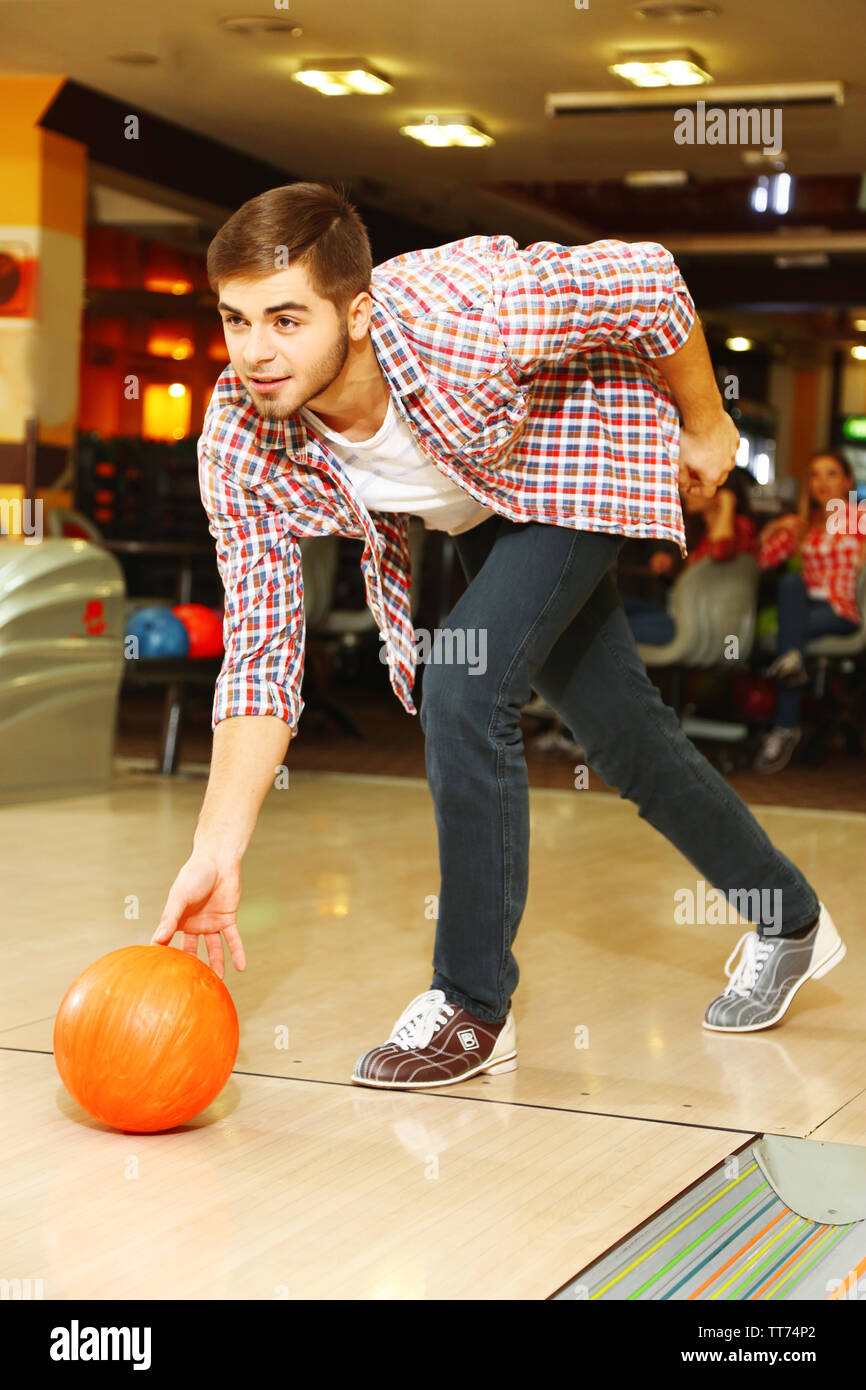 Man holding bowling ball in hi-res stock photography and images - Alamy