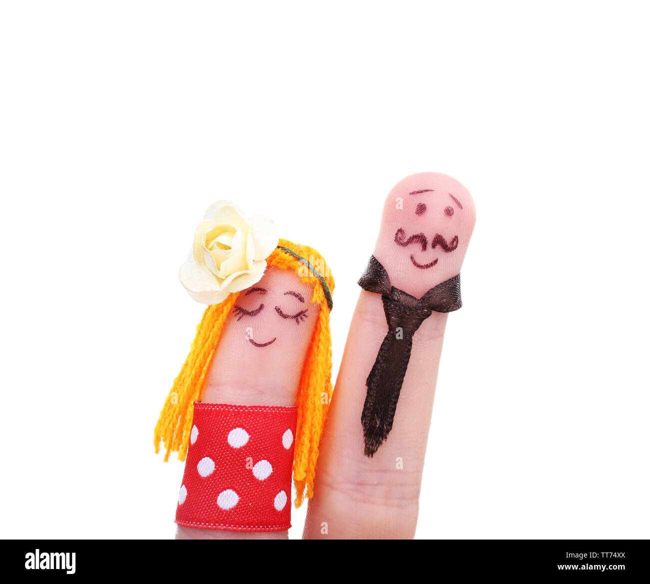 Emotional fingers isolated on white Stock Photo - Alamy