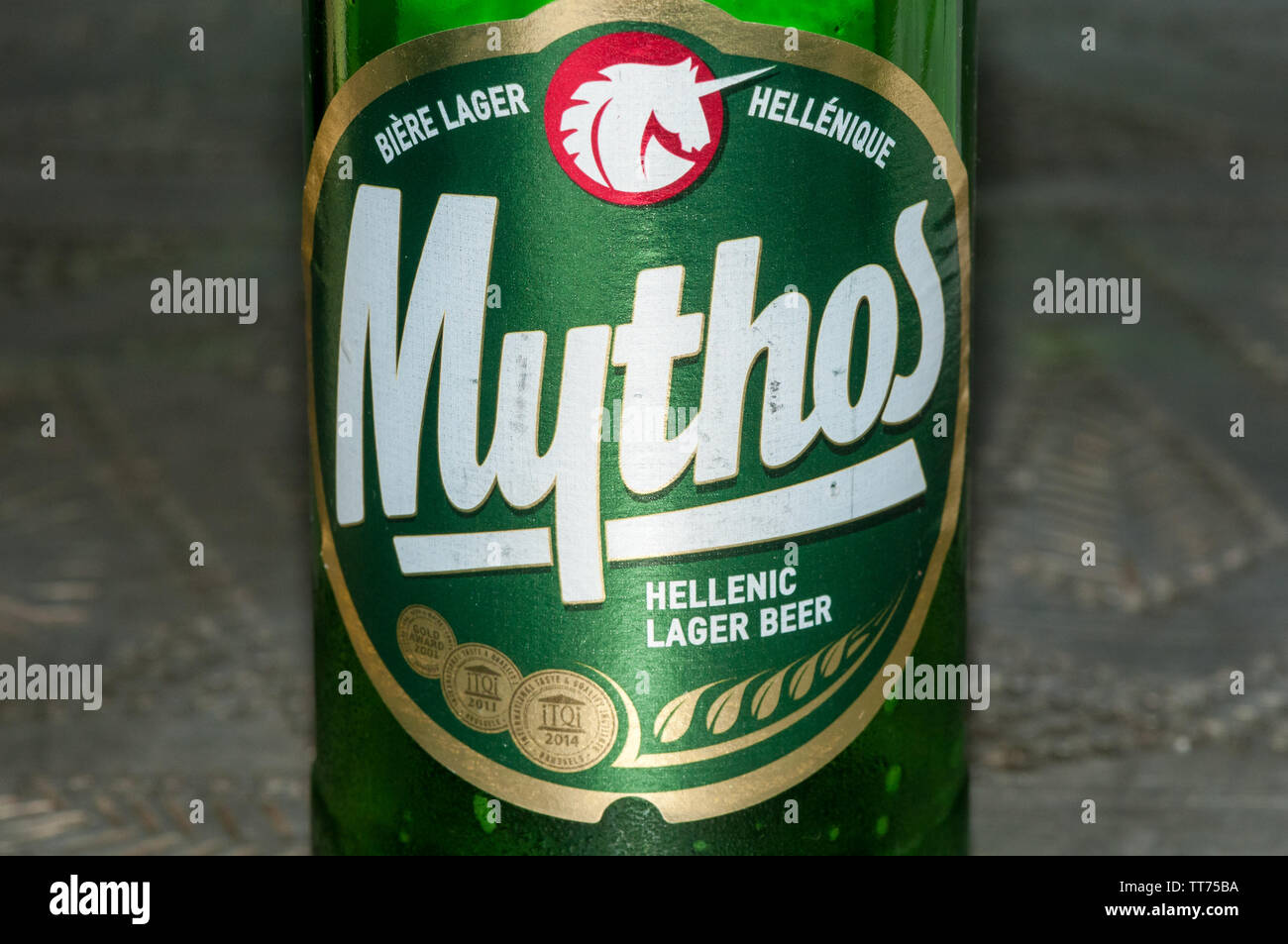 Mythos Beer Logo Drink Label: Mythos Hellenic Lager Beer (Mythos
