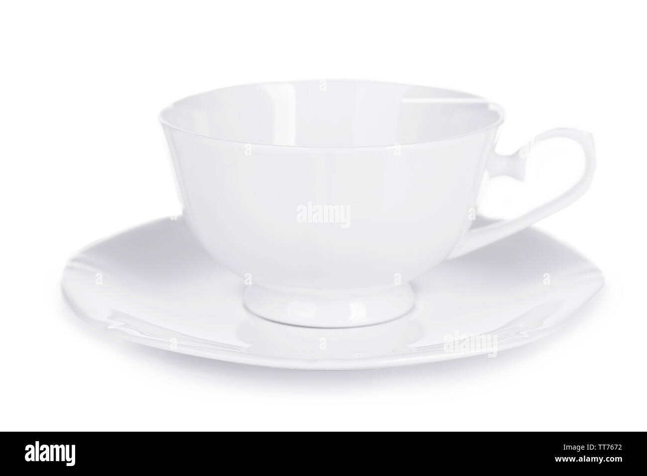 Cup with saucer isolated on white Stock Photo - Alamy