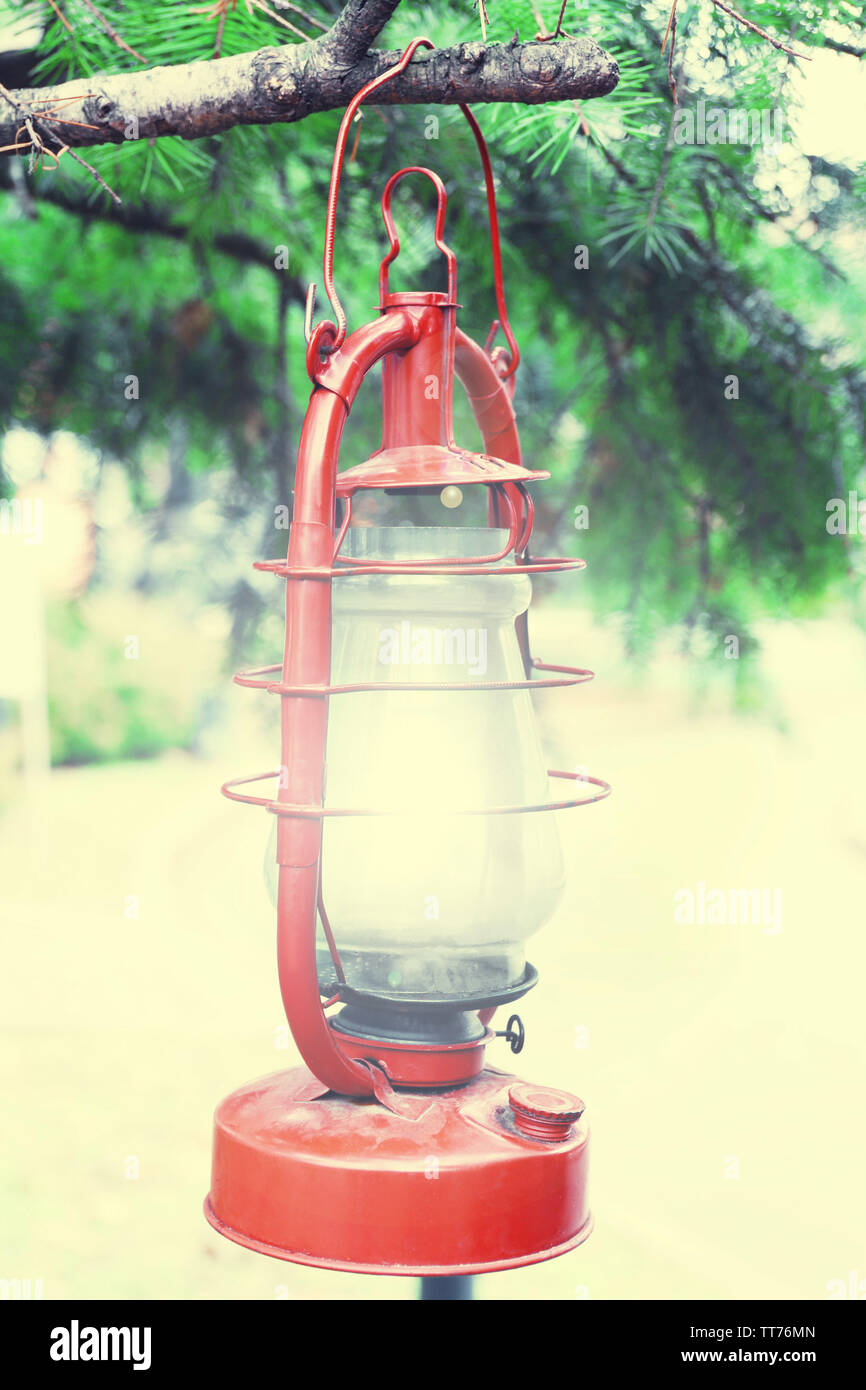 Lantern outdoors, close-up Stock Photo - Alamy