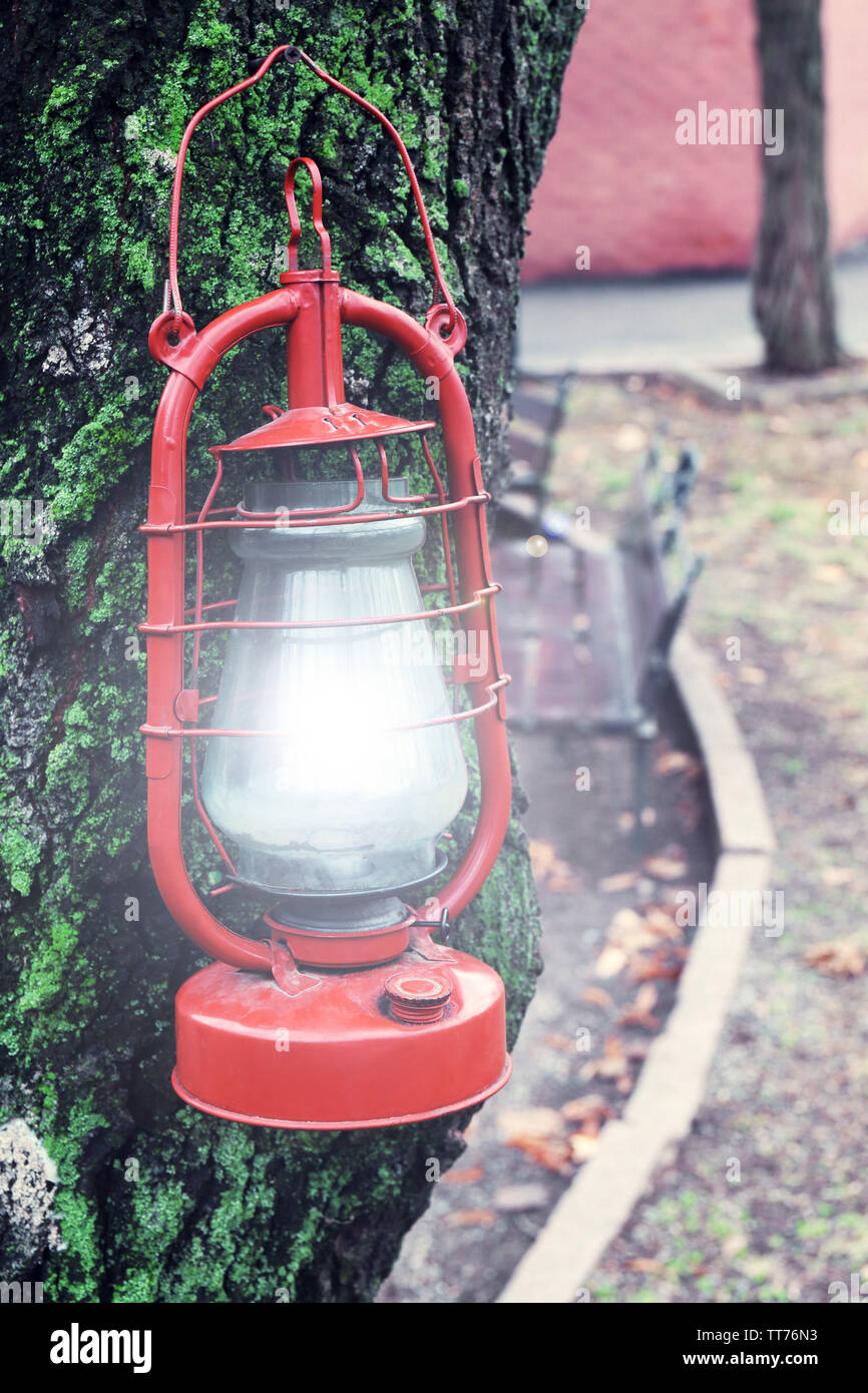 Lantern outdoors, close-up Stock Photo - Alamy