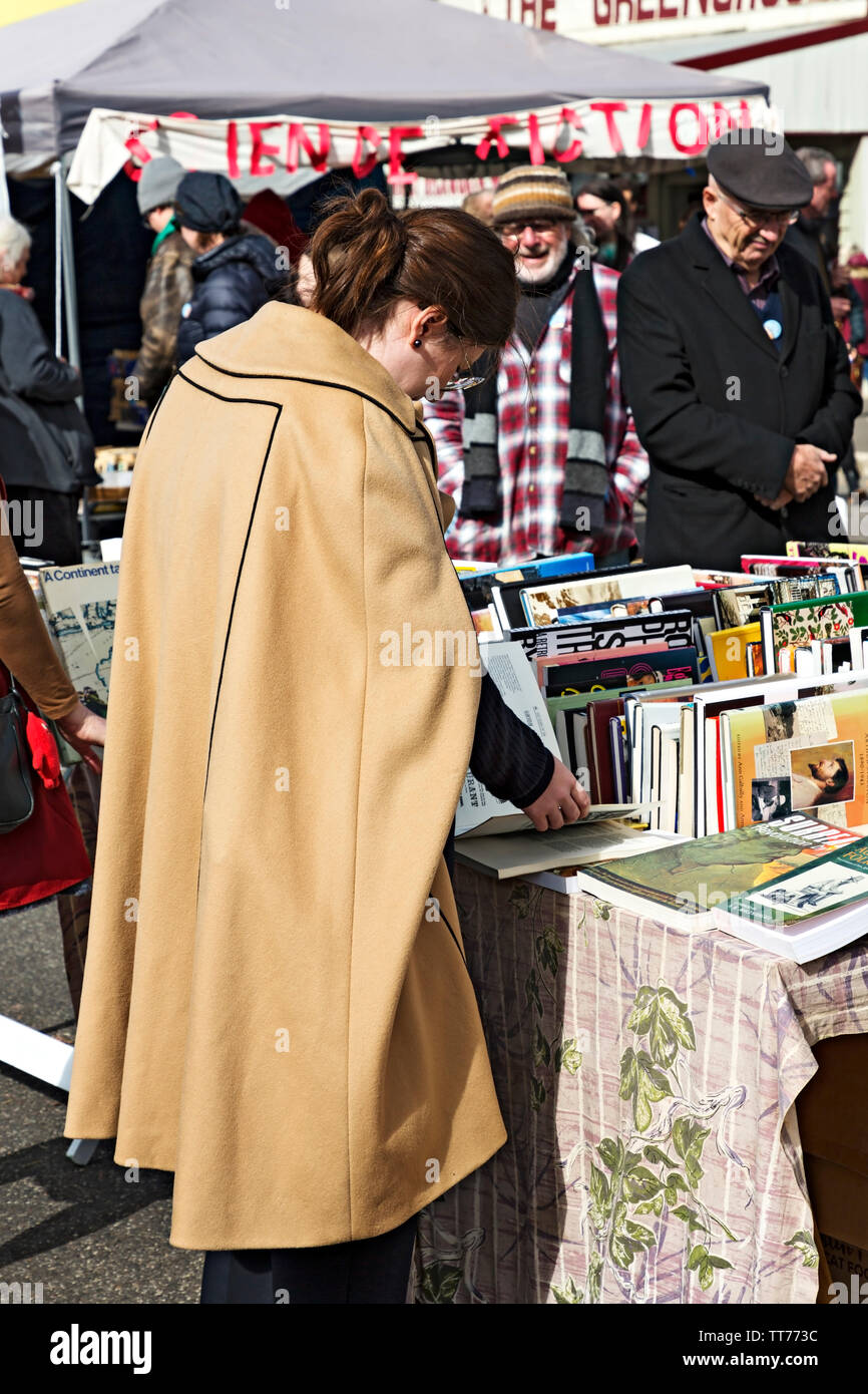 Book lovers browsing at Clunes Booktown festival in the 1850`s gold ...