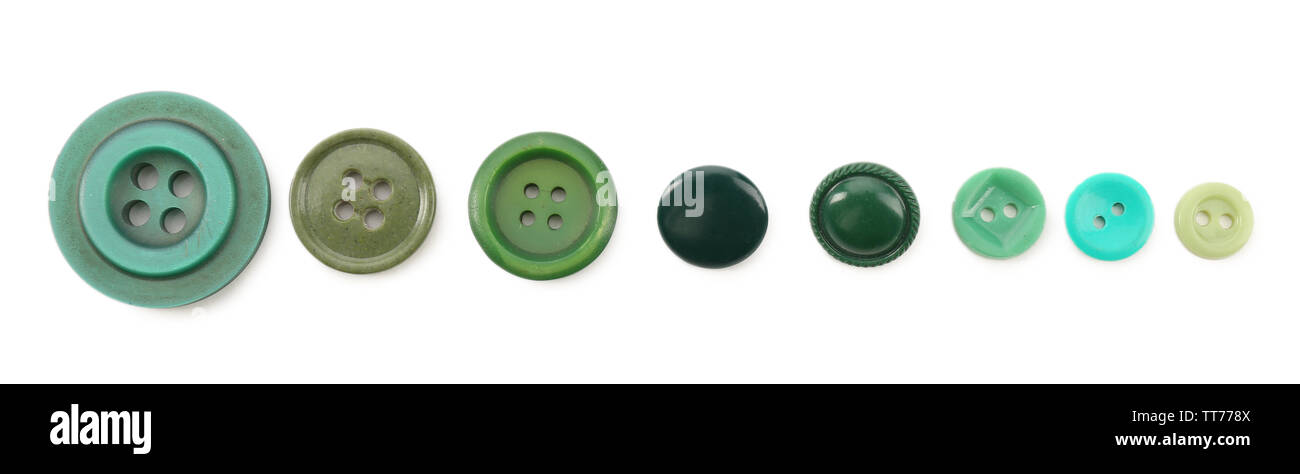 Colorful sewing buttons isolated on white Stock Photo - Alamy