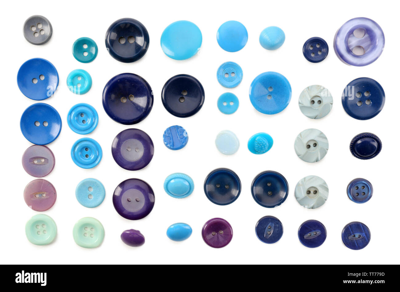 Colorful sewing buttons isolated on white Stock Photo - Alamy