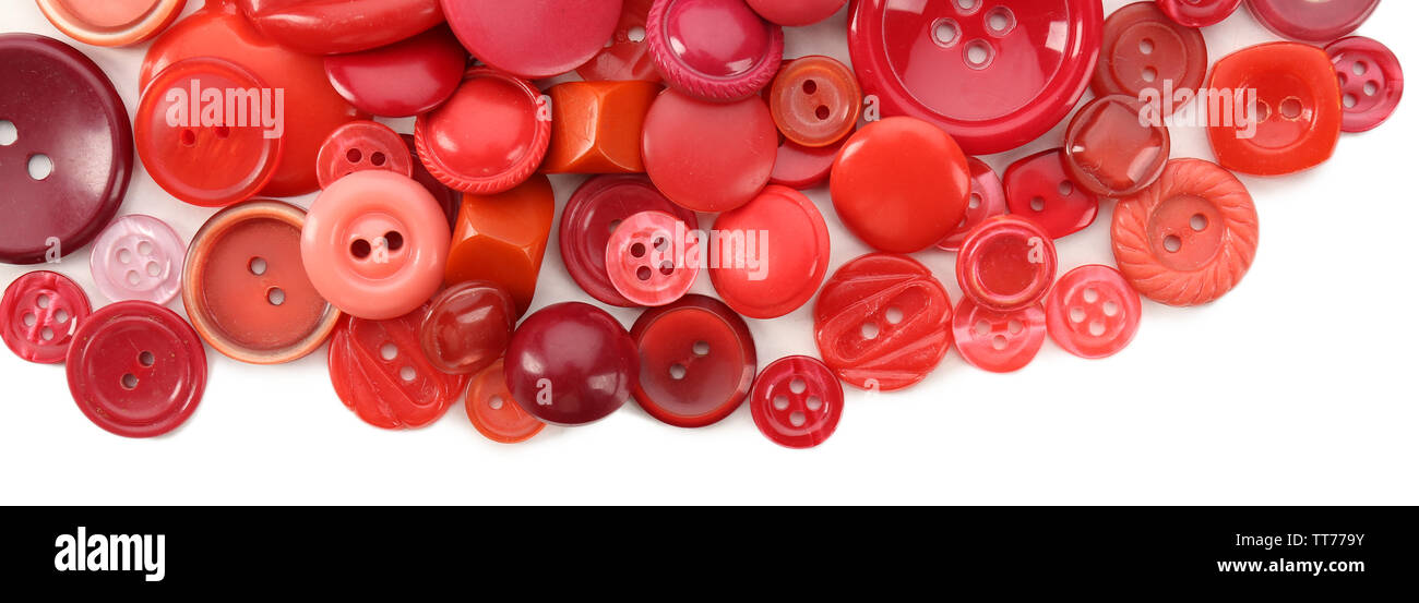 Colorful sewing buttons isolated on white Stock Photo - Alamy