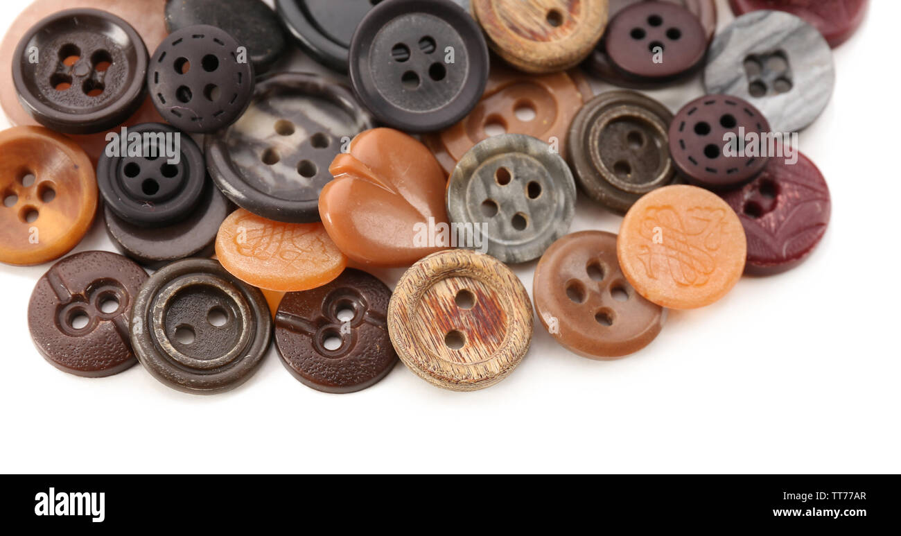 Various sewing buttons isolated on white Stock Photo - Alamy