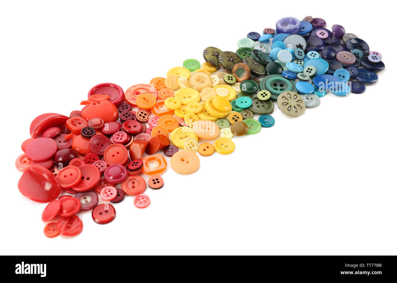 Colorful sewing buttons isolated on white Stock Photo - Alamy