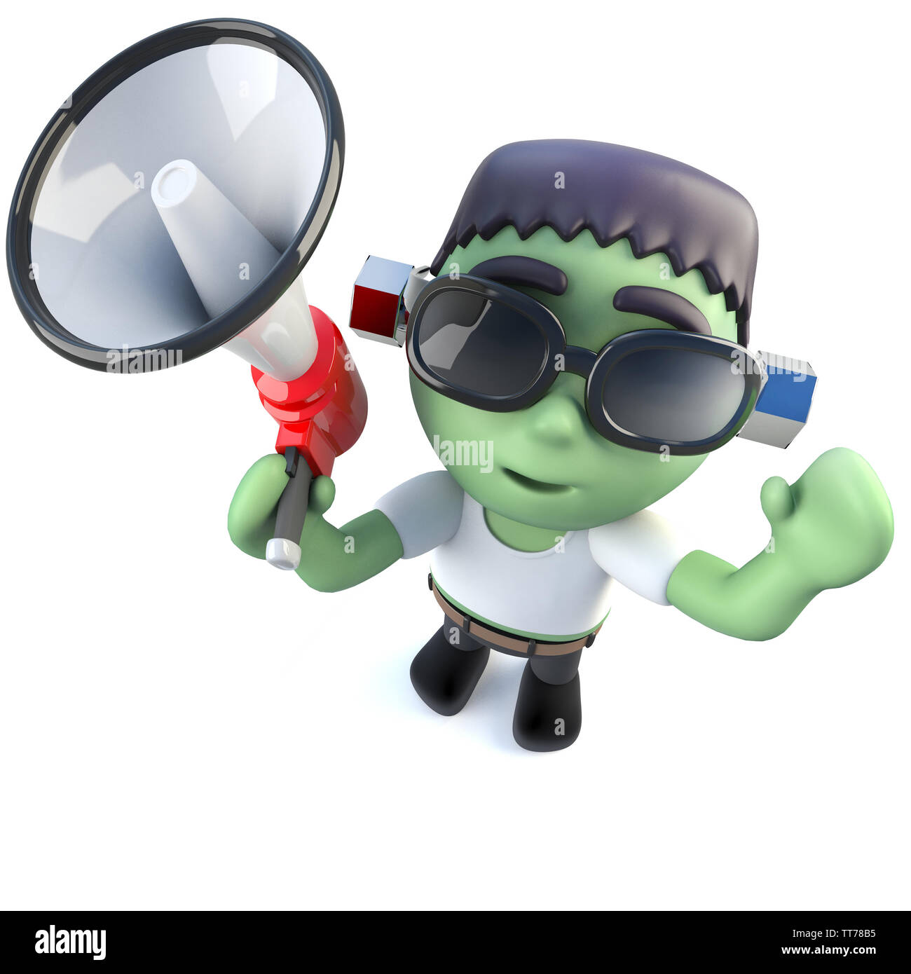 3d render of a funny cartoon frankenstein monster character using a ...