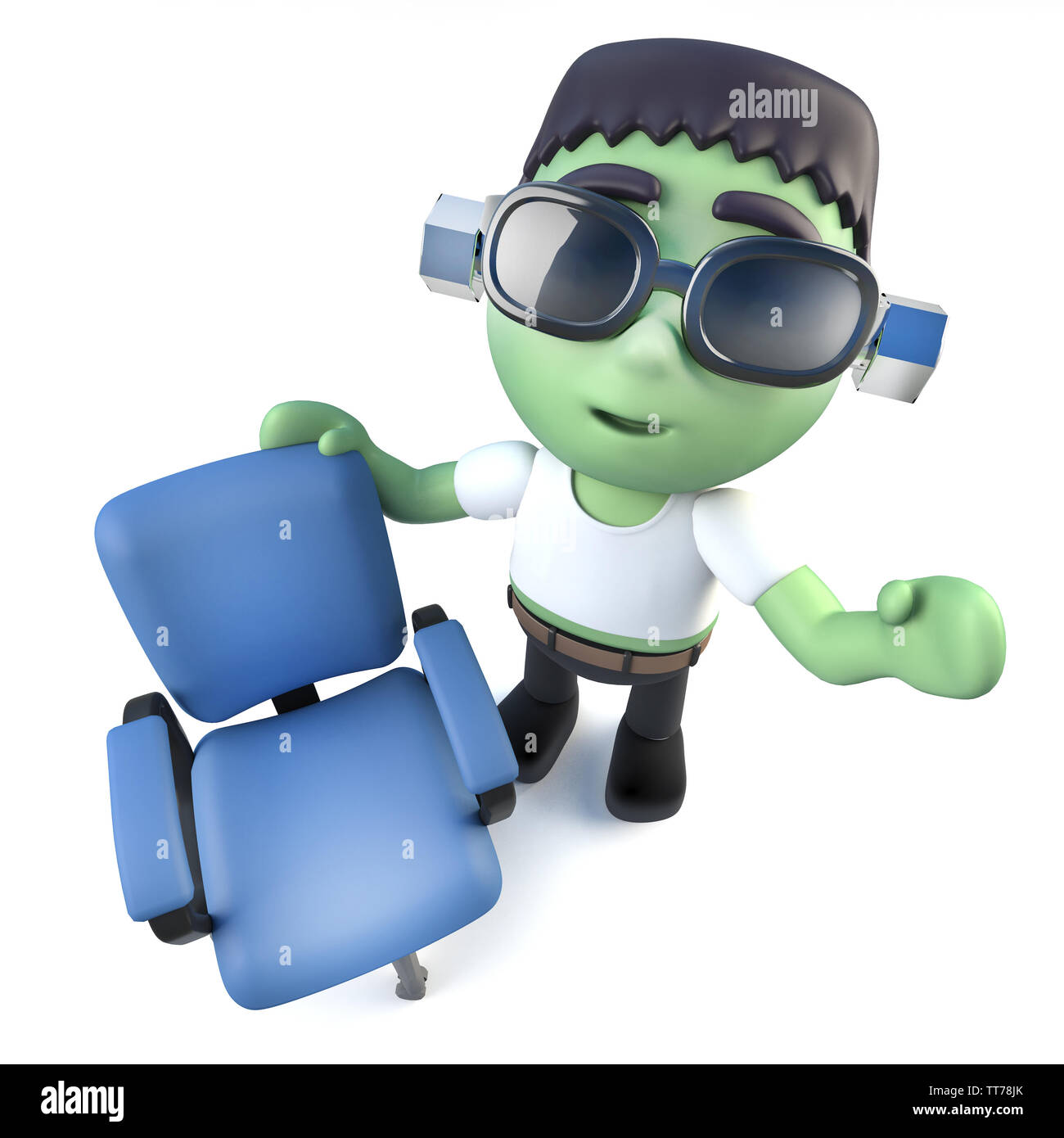 3d render of a funny cartoon frankenstein monster character with an ...