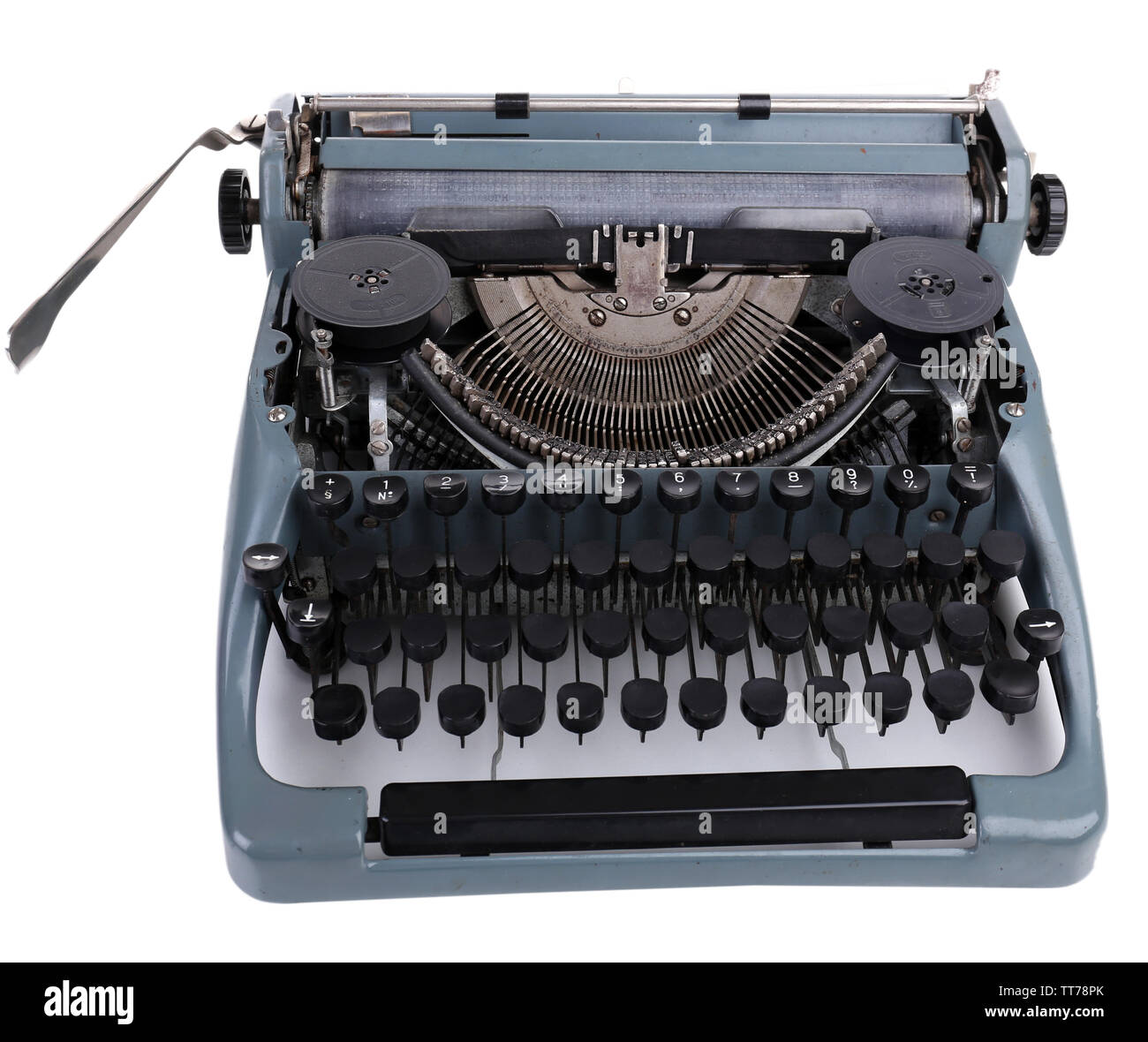 Antique Typewriter. Vintage Typewriter Machine, isolated on white Stock ...