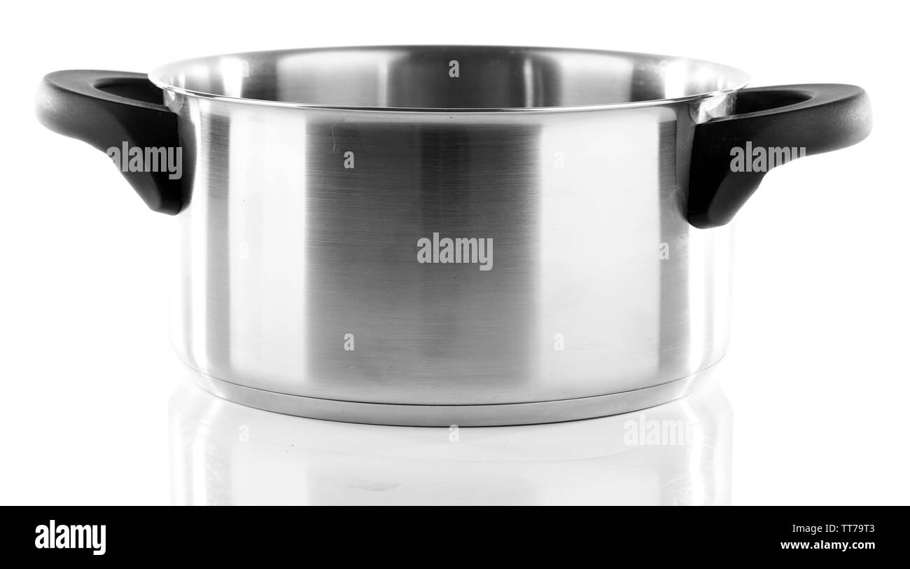 Metal saucepan isolated on white background Stock Photo - Alamy