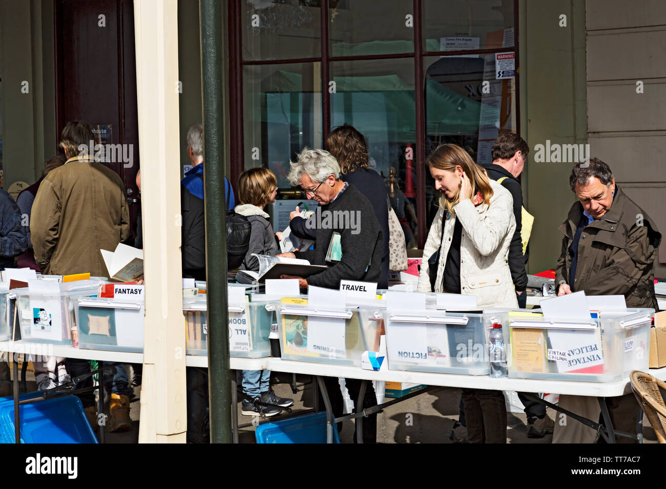 Book lovers read books at Clunes Booktown festival in the 1850`s gold ...