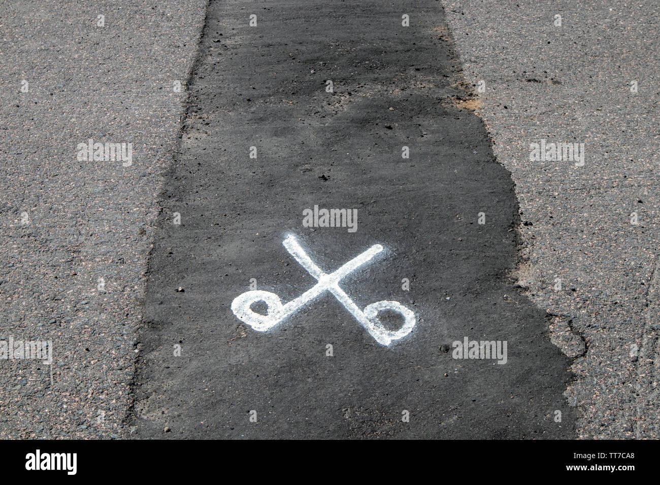 tarmac resurfacing marking Stock Photo - Alamy