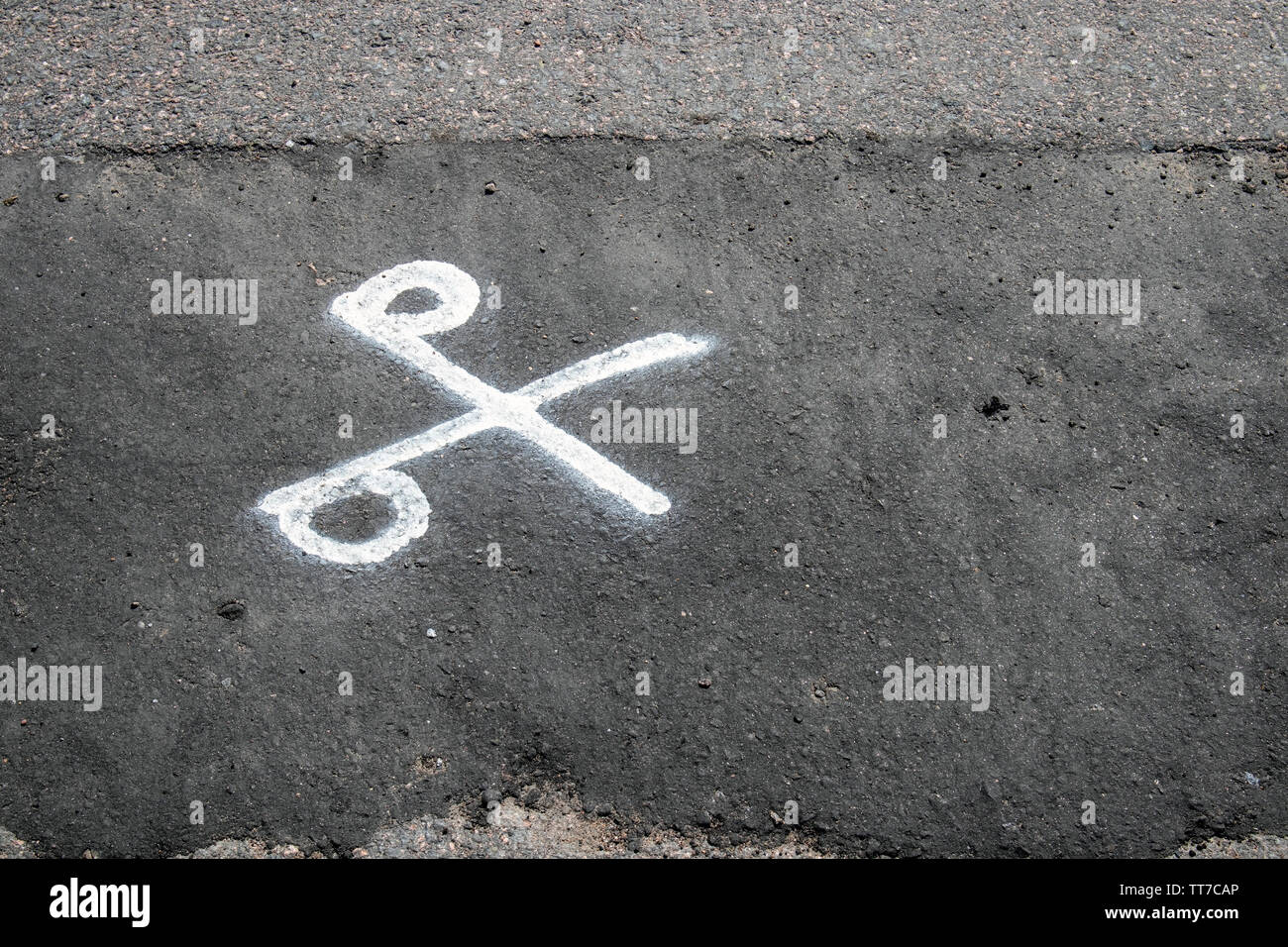 tarmac resurfacing marking Stock Photo - Alamy