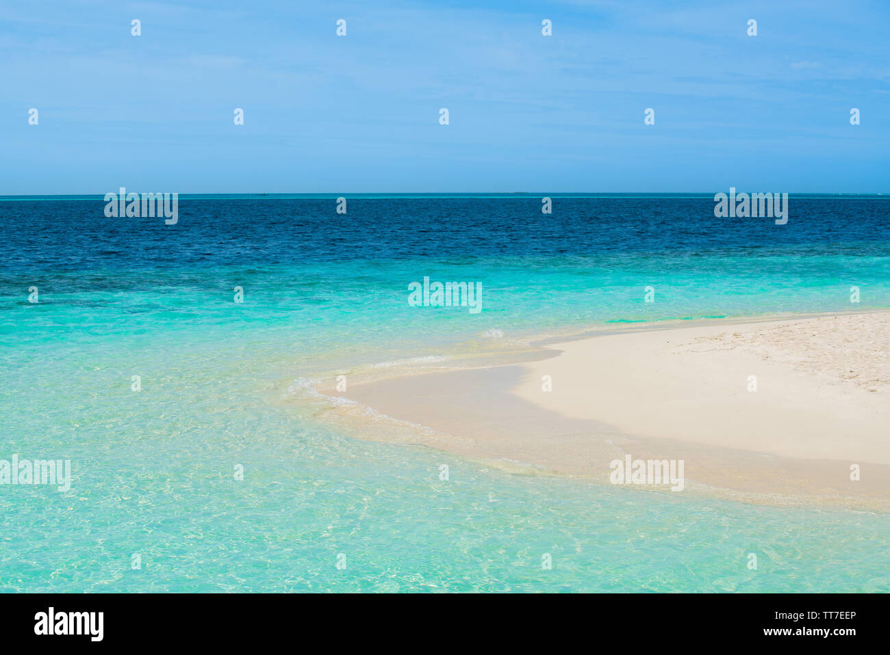Curve beach background and clear beautiful color sea in nature Stock ...
