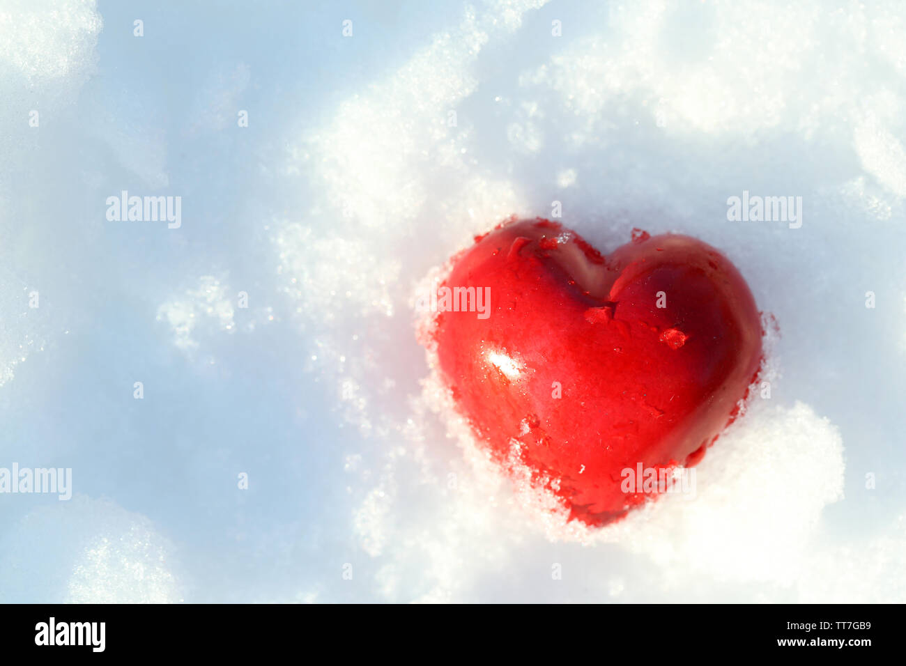 Red frozen heart on hi-res stock photography and images - Alamy