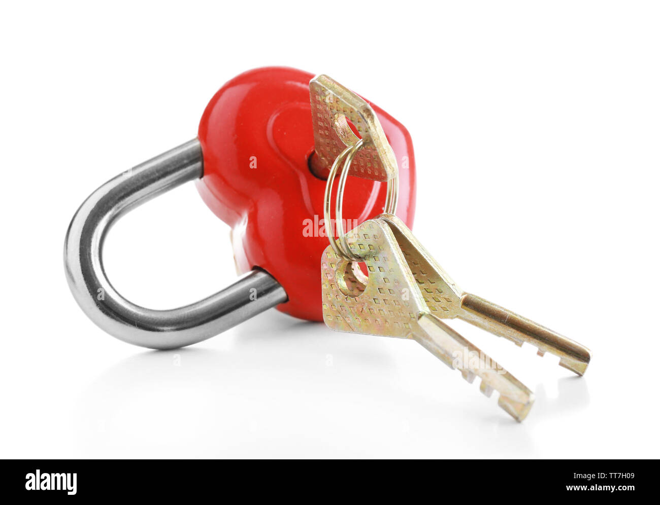 Heart-shaped padlock with key isolated on white Stock Photo - Alamy