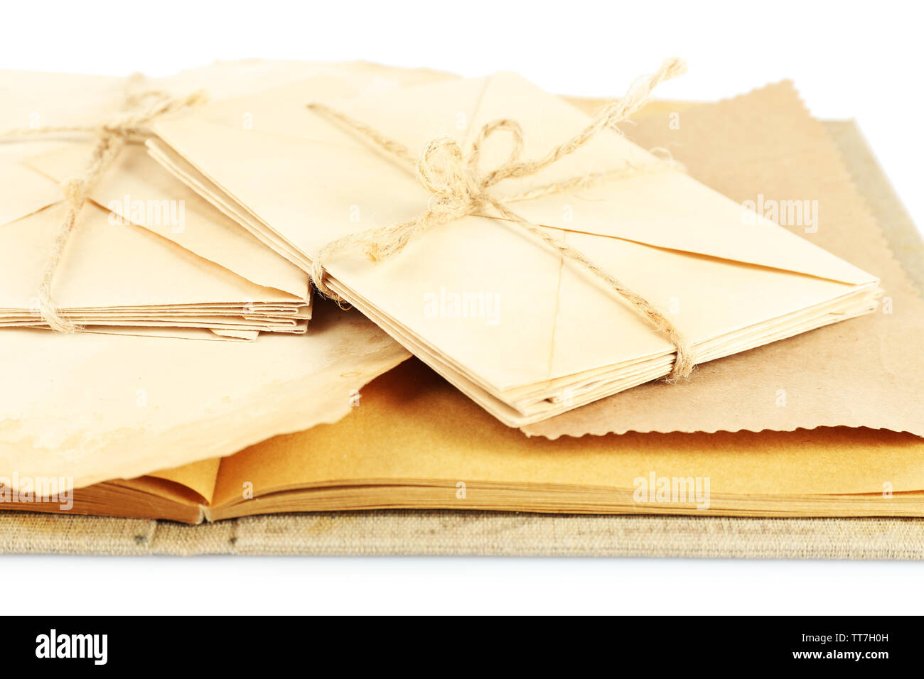 Old letters and book close up Stock Photo - Alamy