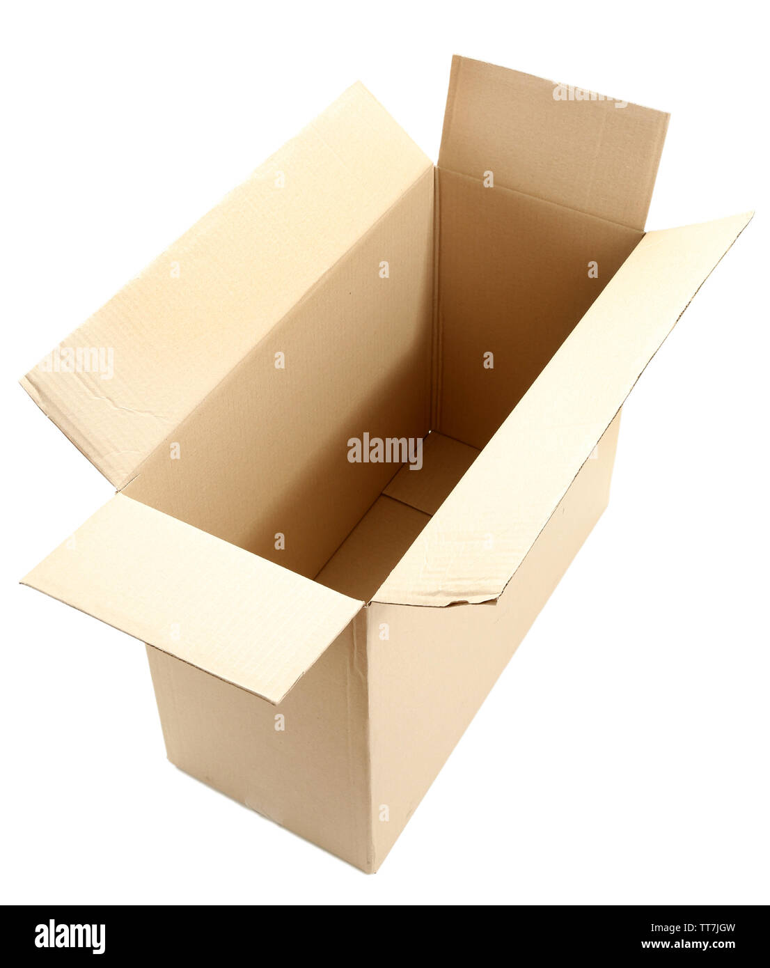 Brown cardboard box isolated on white Stock Photo - Alamy