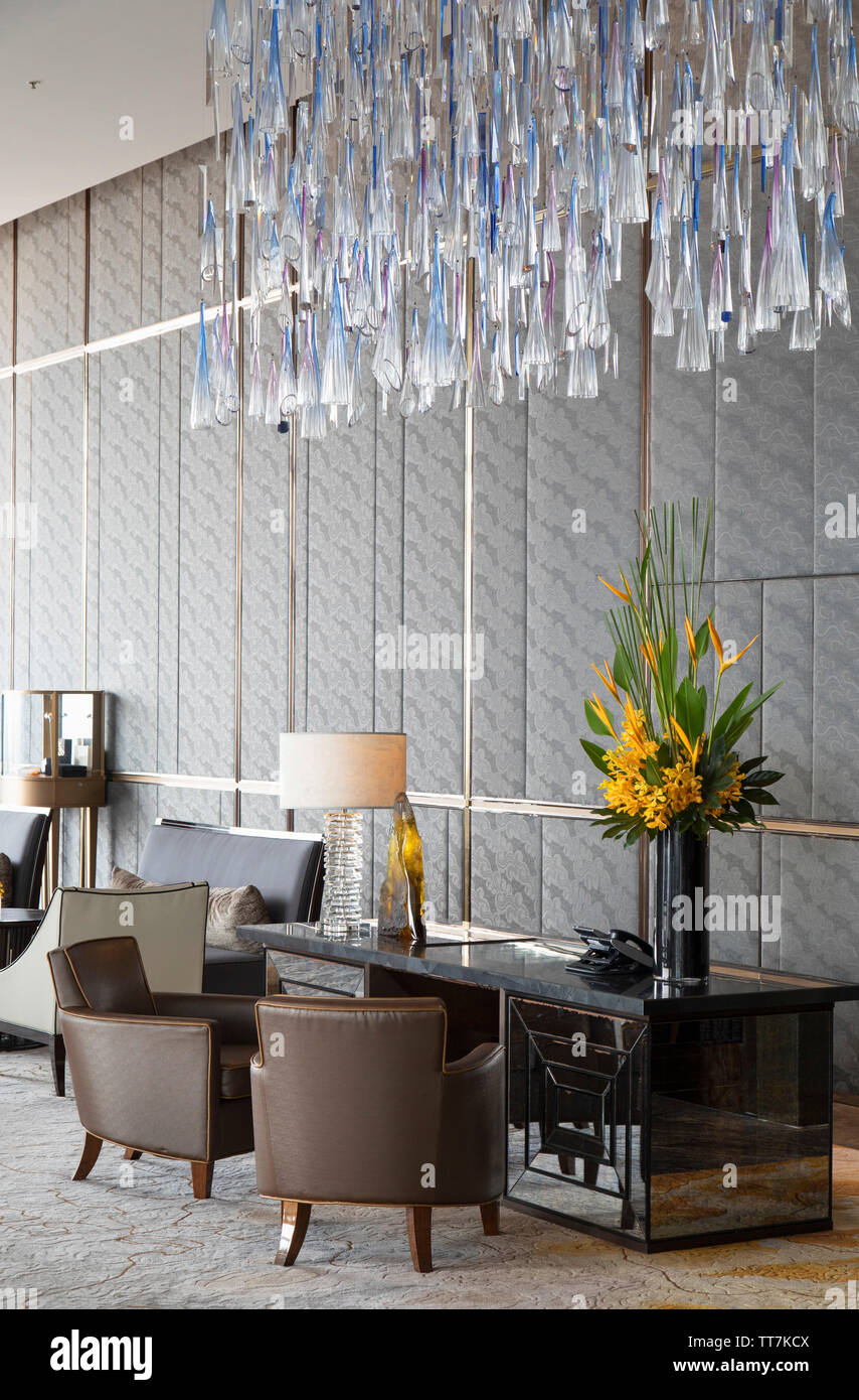 Lobby of Ritz Carlton Hotel in International Commerce Centre (ICC ...