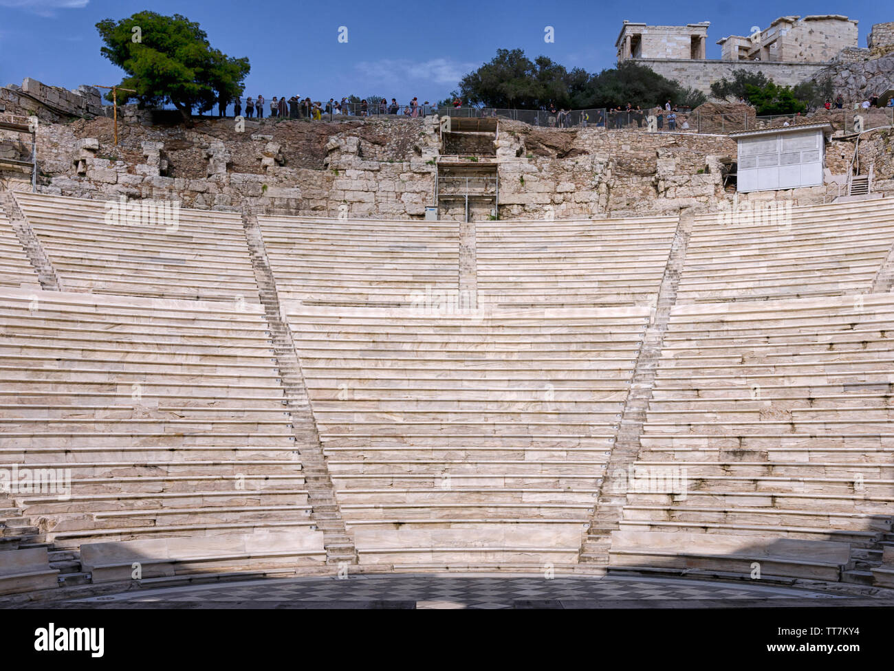 Athens, Attica / Greece. Interior view of the Odeon of Herodes Atticus ...