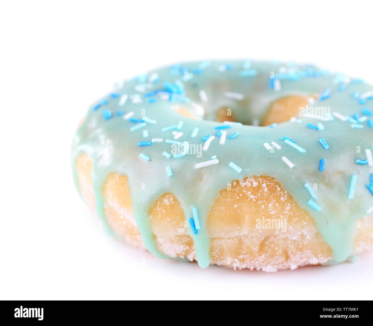 Delicious donut with icing isolated on white Stock Photo - Alamy