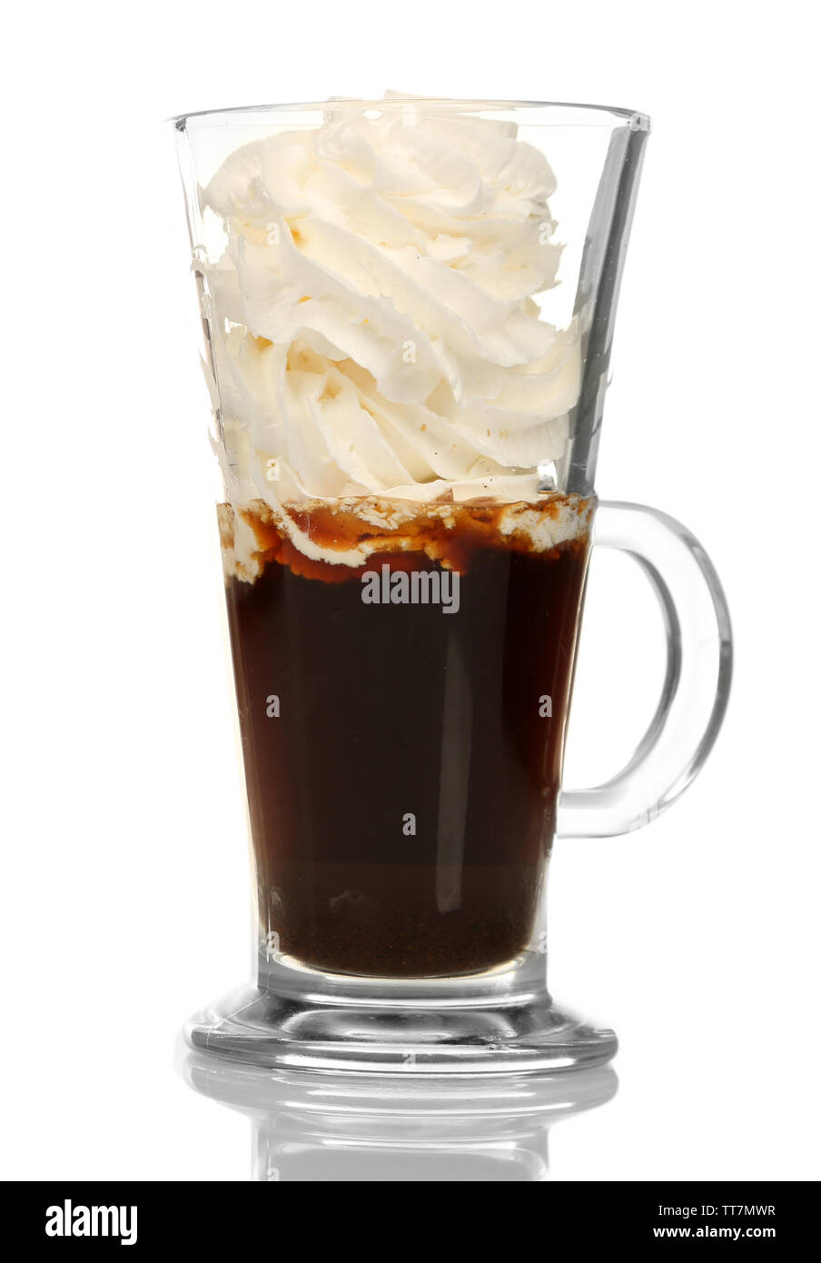 Cup of coffee with cream isolated on white Stock Photo - Alamy