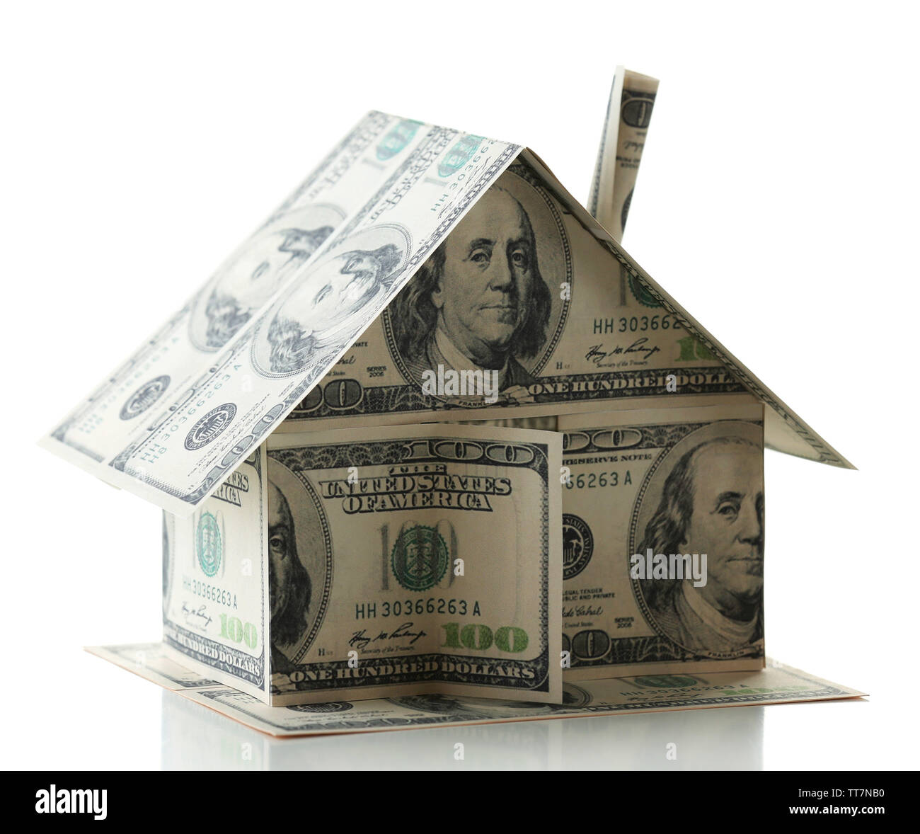 Dollar house isolated on white Stock Photo - Alamy