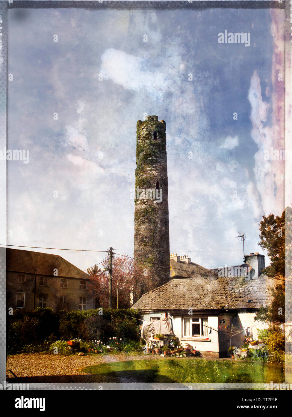 Fine example of medieval Irish Round Tower in Cloyne,County Cork ...