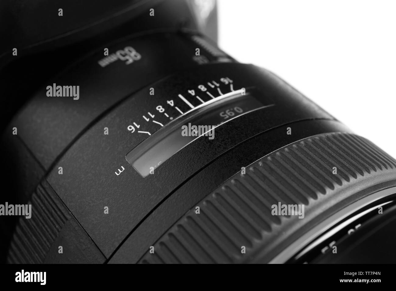 Camera lens on light background Stock Photo - Alamy