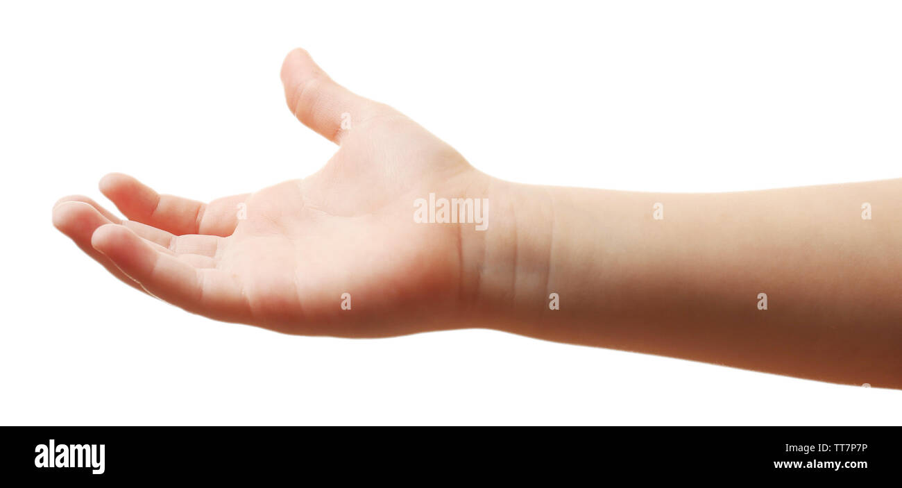Child hand isolated on white Stock Photo - Alamy