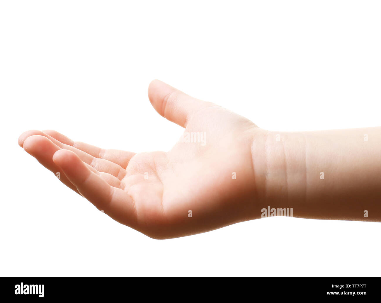 Child hand isolated on white Stock Photo - Alamy